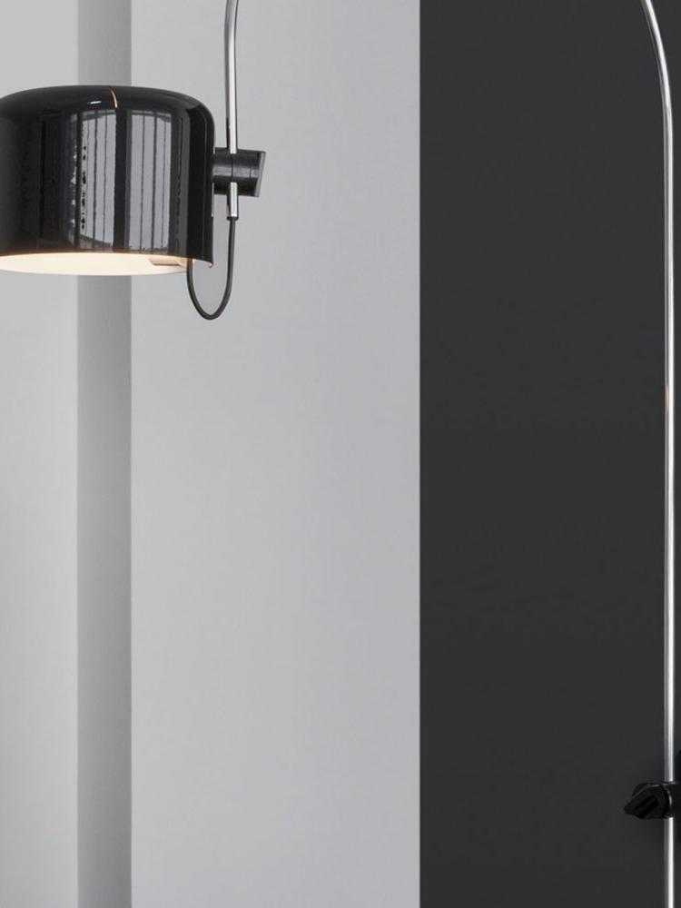 Chrome Lamp Pole Semi Bulbous Spherical Wall Sconce For Art Gallery