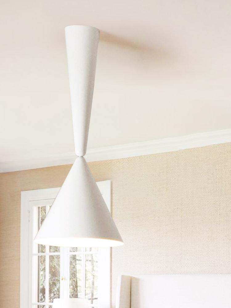 Simple Bright Color Double Funnel Shape Pendant Lamp For Retail Store