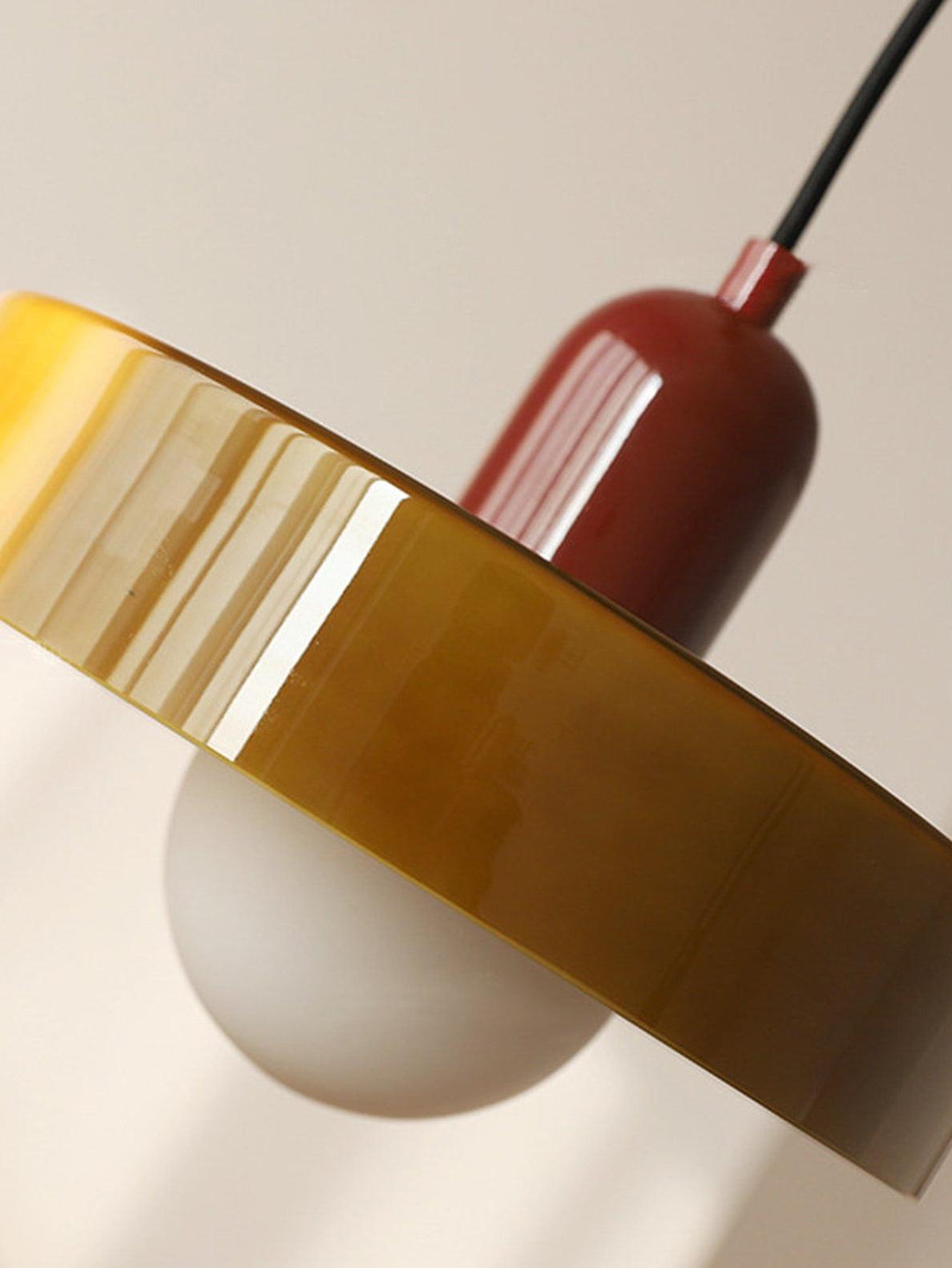 Morandi Glass Disc Orb Pendant Lamp