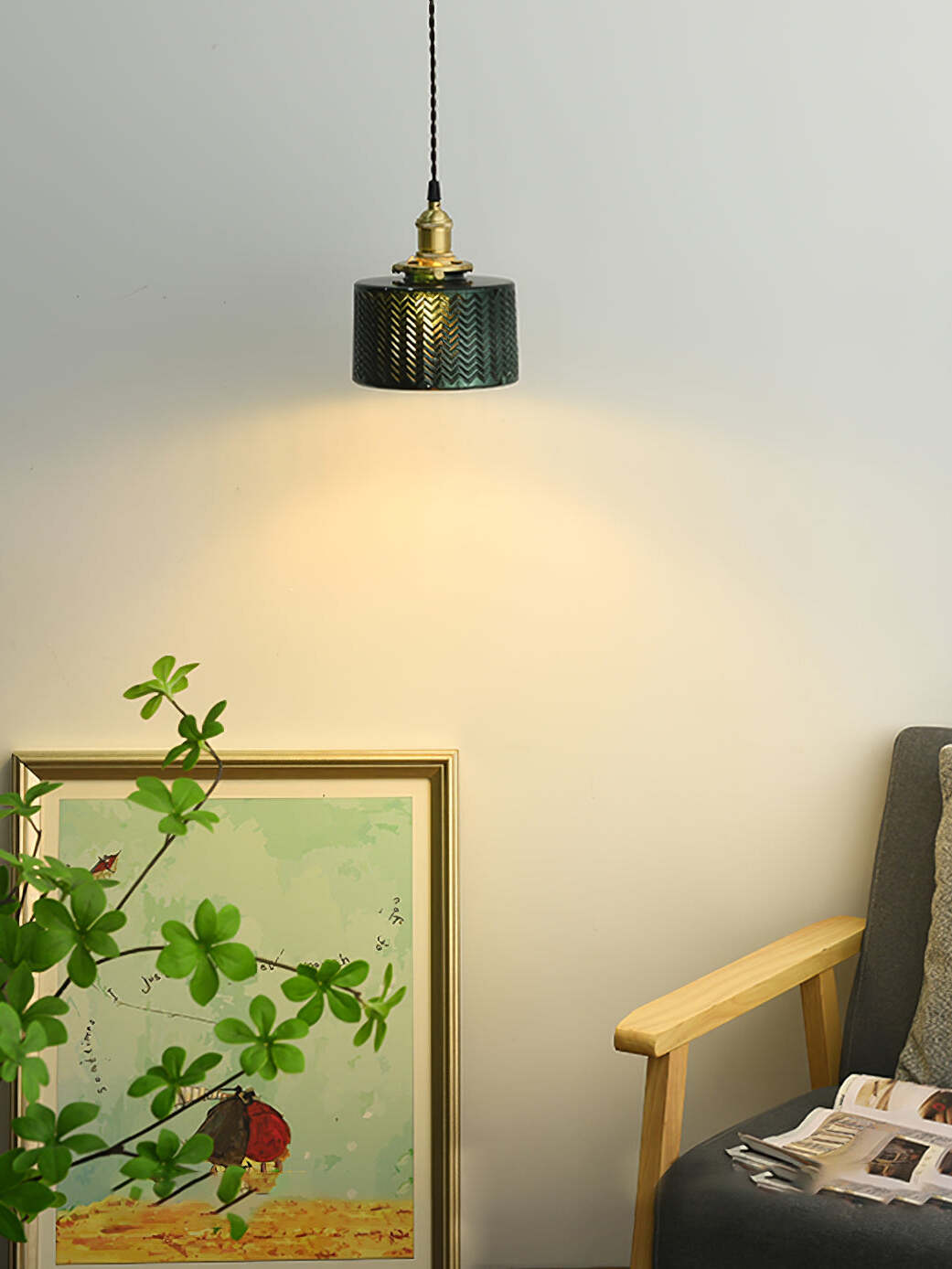 Green Glass Pendant Lamp