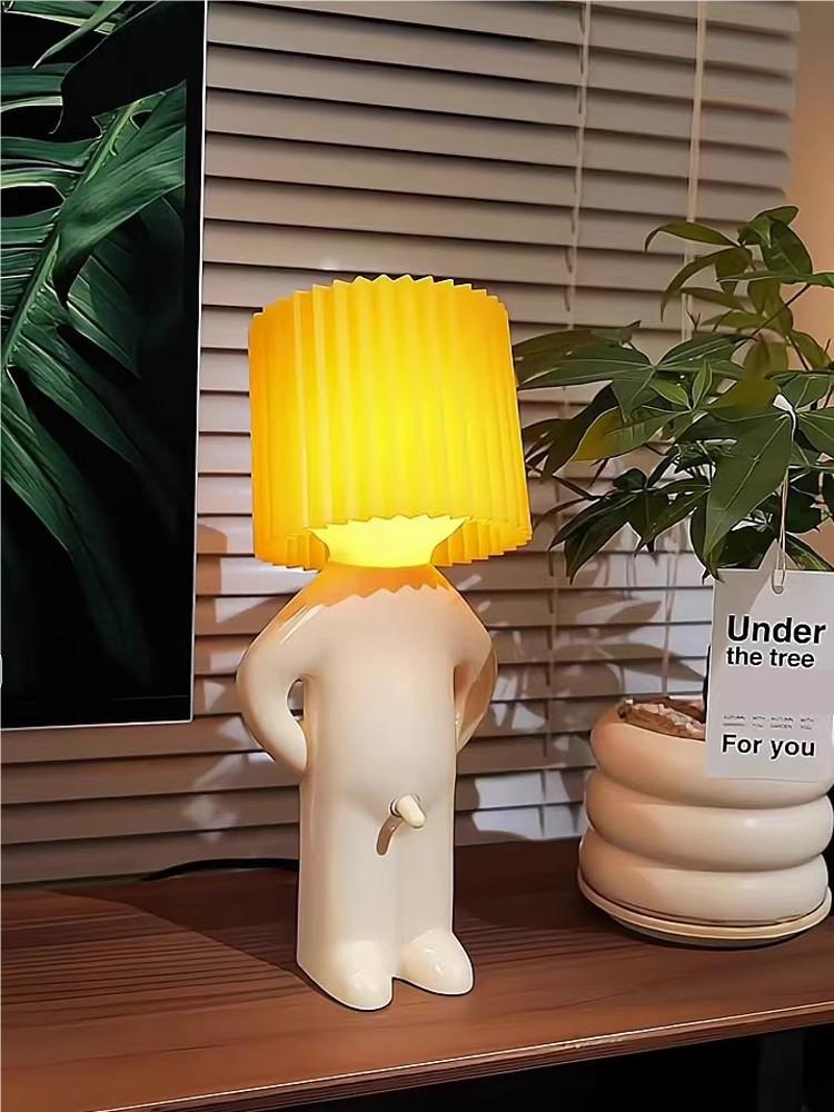 Creative Little Shy Man Decoration Bedside Table Lamp