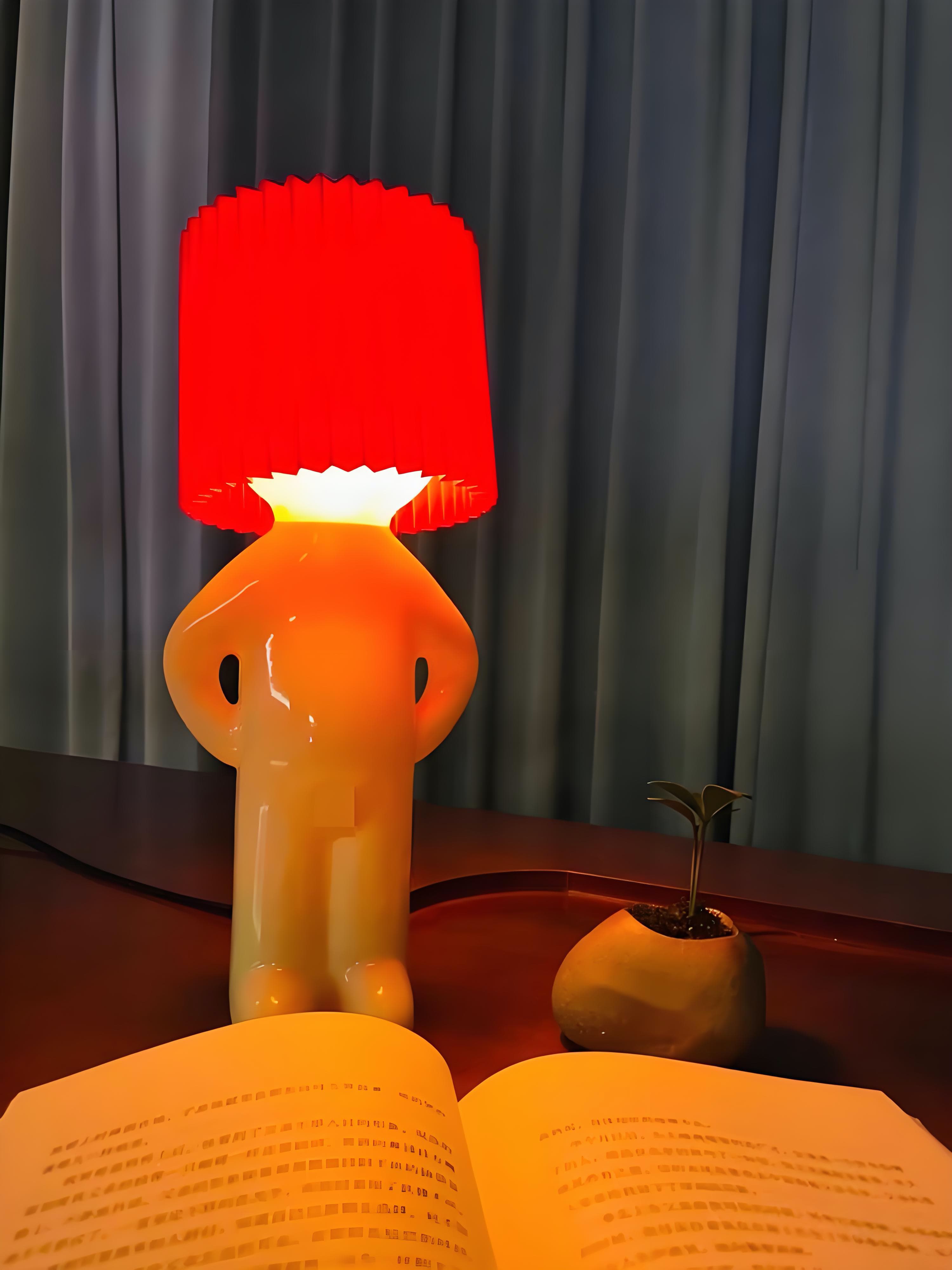 Creative Little Shy Man Decoration Bedside Table Lamp